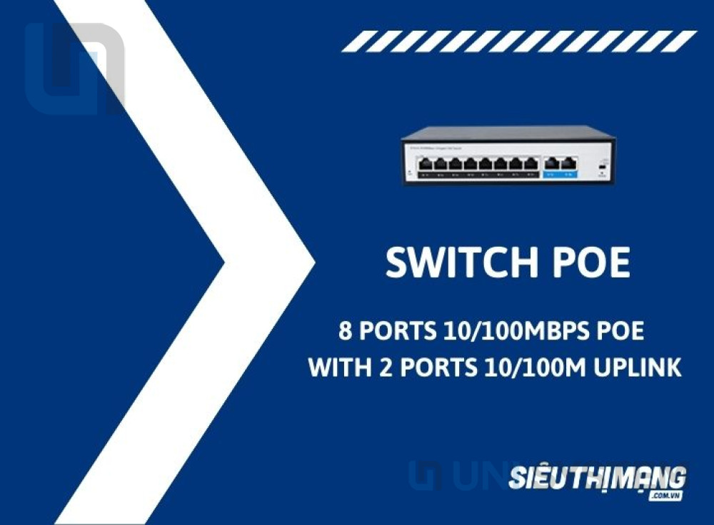 Switch Poe 8 Ports 10 100Mbps With 2 100Mbps RJ45 Uplink Switch Poe 8 Ports 10 100Mbps With 2 100Mbps RJ45 Uplink